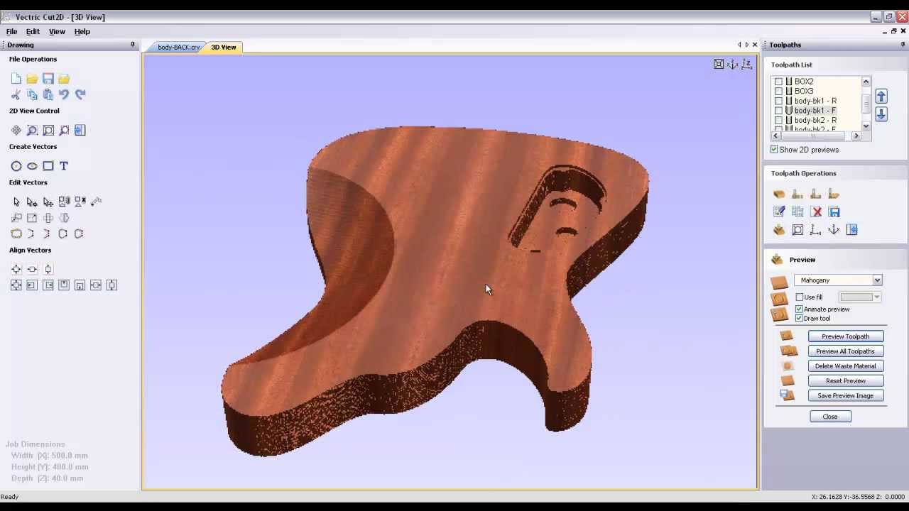 BODY BACK on Cut2d and Cut3d - YouTube