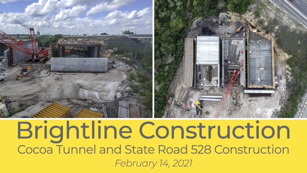Brightline Cocoa Tunnel and State Road 528 Construction - February 14 ...