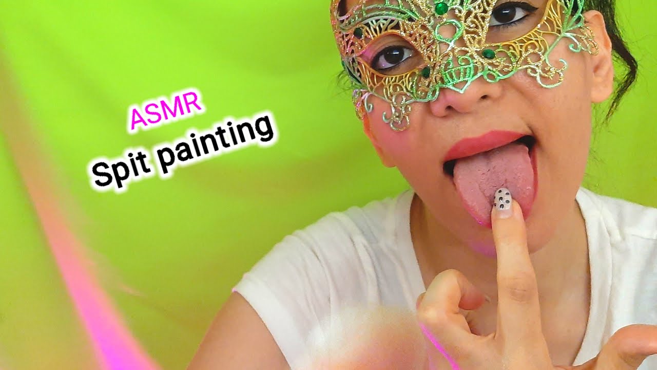 Asmr spit painting | spit painting asmr extra spit 👄 - YouTube
