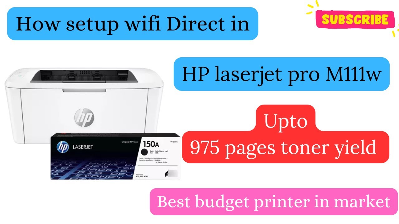 How to setup WiFi Direct in HP laserjet pro M111w printer - YouTube