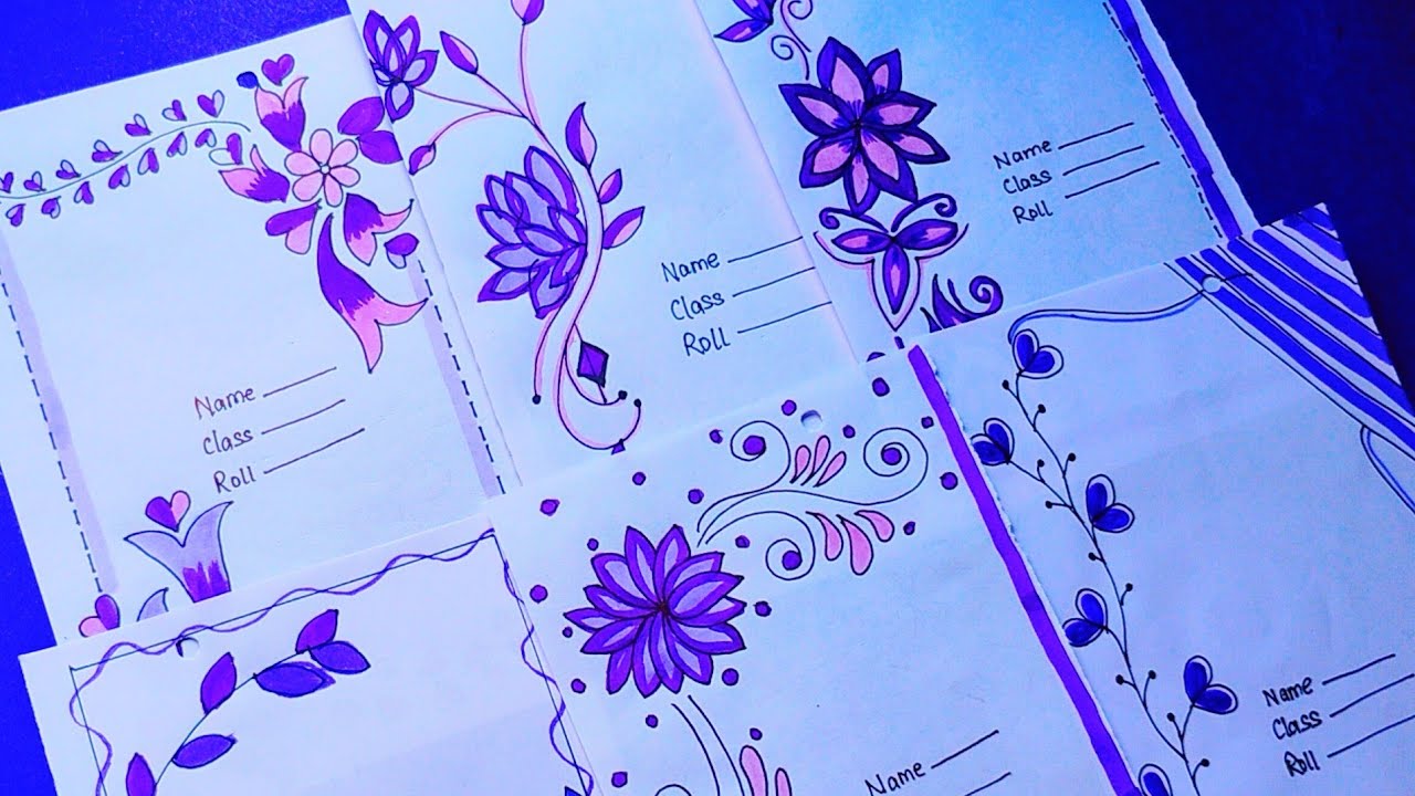 PURPLE BORDER DESIGN 💜💜||PROJECT WORK DESIGNS||A4SHEET||FILE||FRONT ...