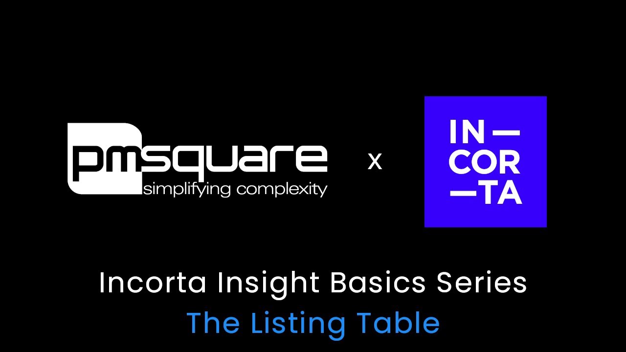 Incorta Insight Basics: The Listing Table - YouTube