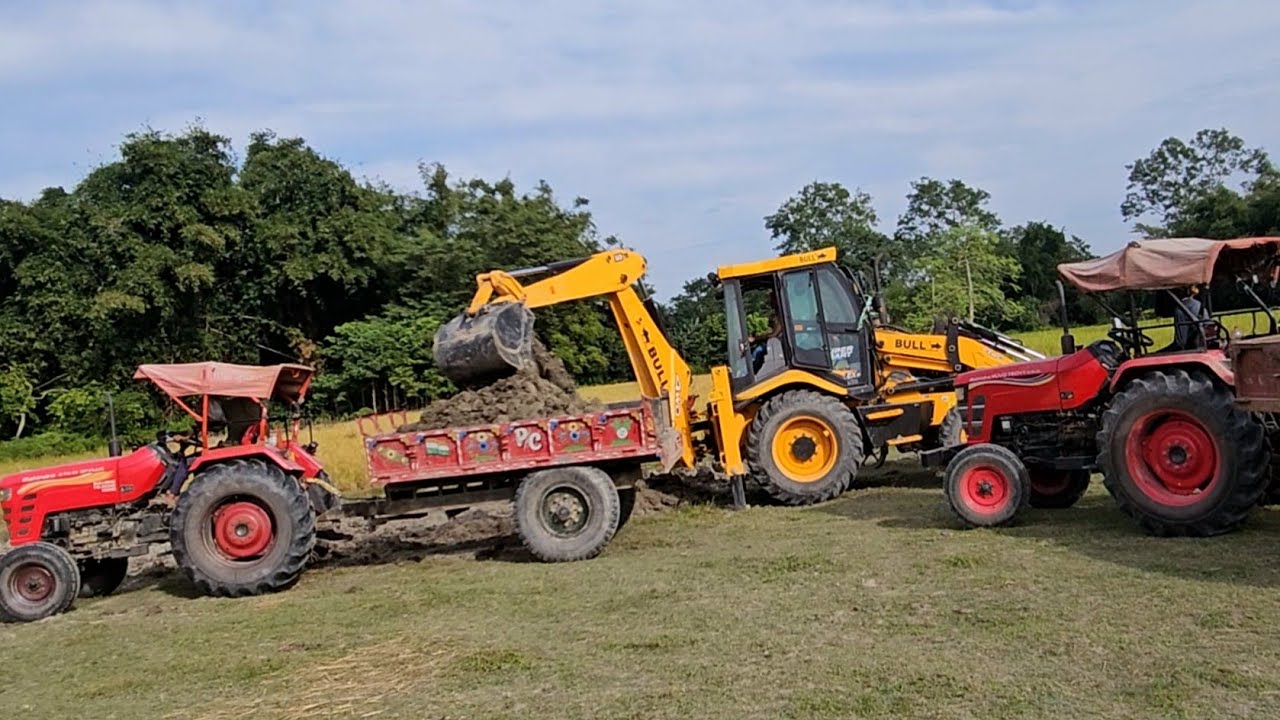 bull backhoe loader tractor loading video | bull working video || - YouTube