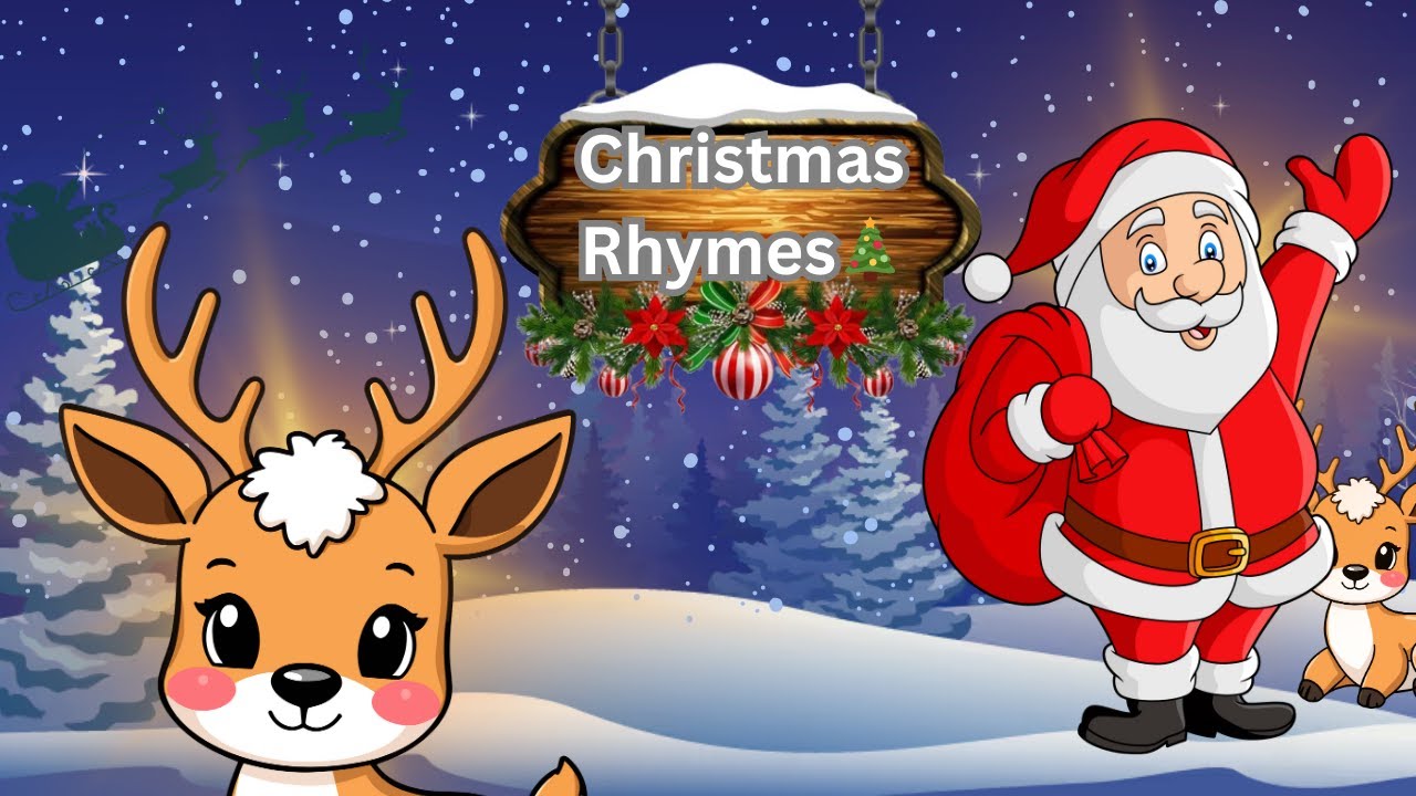 Christmas Rhymes 🎄 | Cute Cartoon Song for Kids | Santa Song - YouTube