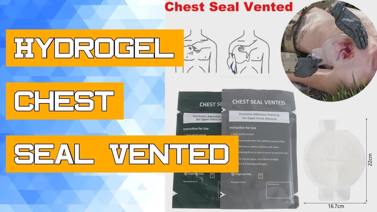 Hydrogel Chest Seal Vented Quick Wound Emergency Dressing Bandage First ...
