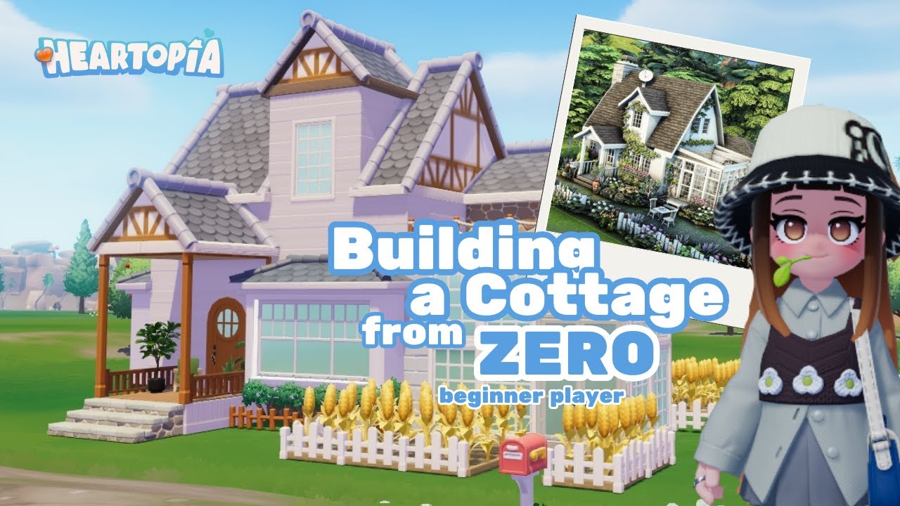 #01 I built a COTTAGE from zero in 💜HEARTOPIA💜 (Tutorial and Gameplay ...