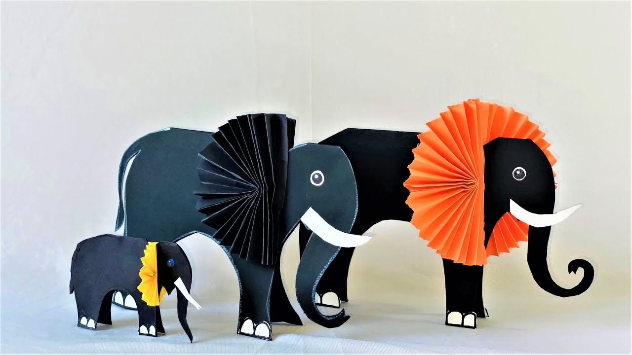 elephant | elephant craft | 3d elephant crafts | elephant drawing |3d ...