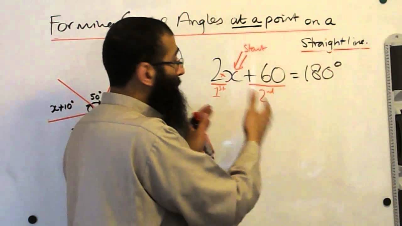 Forming Equations n Solving with Angles at a point On A Straight Line ...