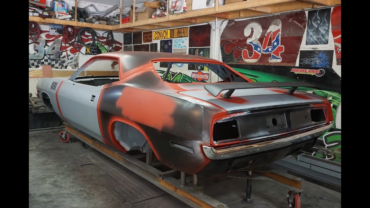 1971 Cuda Episode 8 Installing Quarters, trunk deck filler panel, tail ...