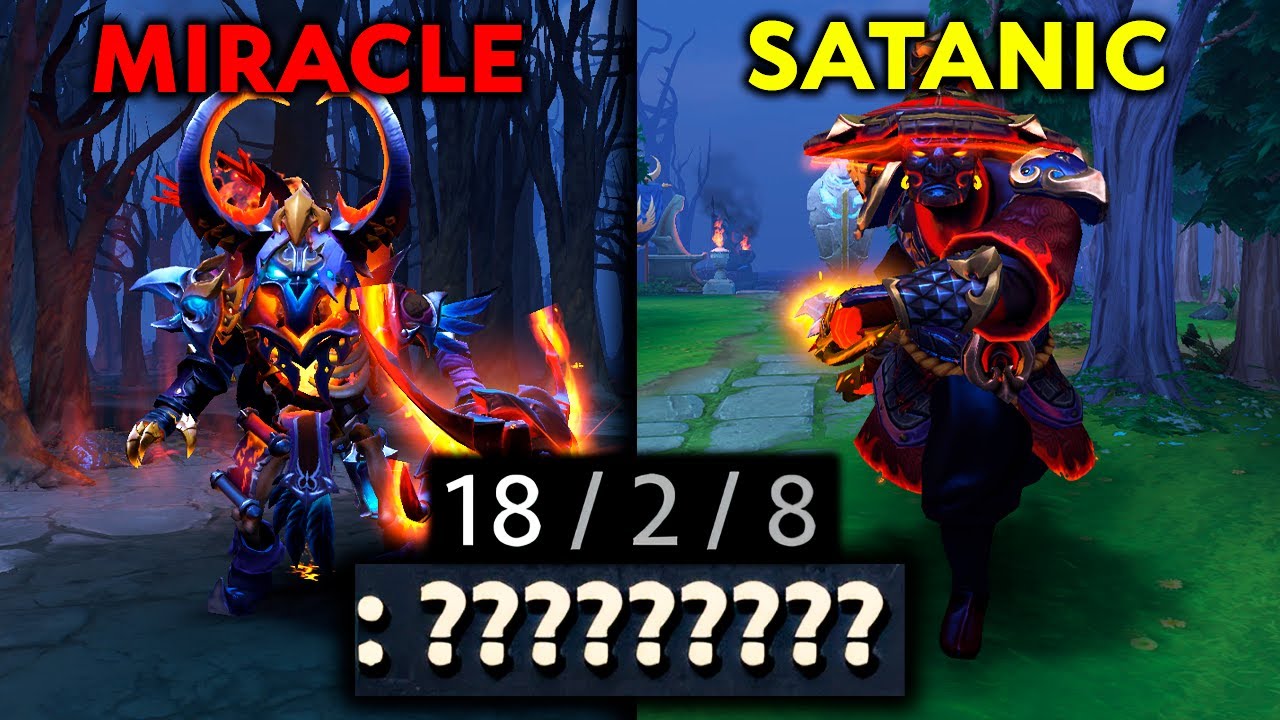 SATANIC va MID vs MIRACLE en un dota de 10 PRO PLAYERS y pasa esto ...