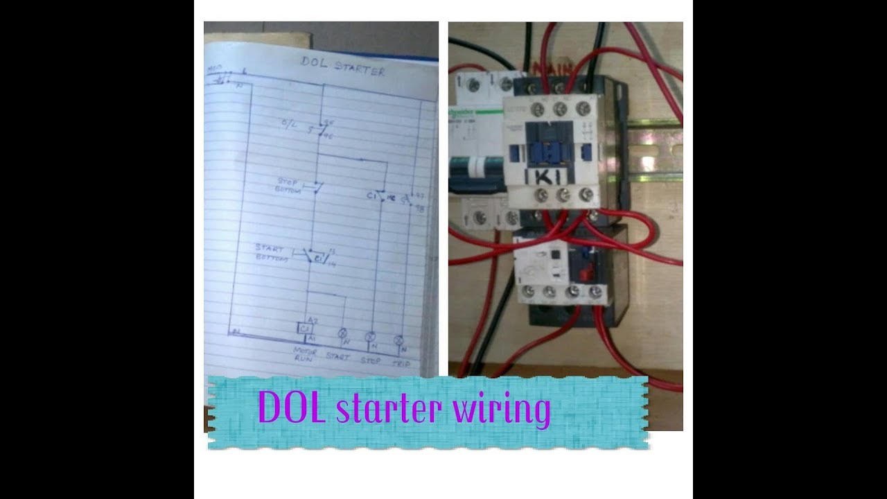DOL Wiring (Direct online starter) control wiring - YouTube