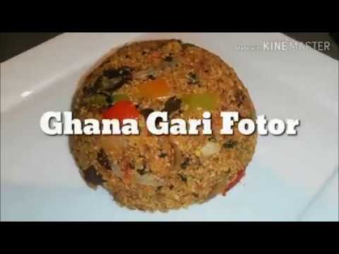 HOW TO MAKE CRISPY GHANA GARI FOTOR || GARI JOLLOF - YouTube