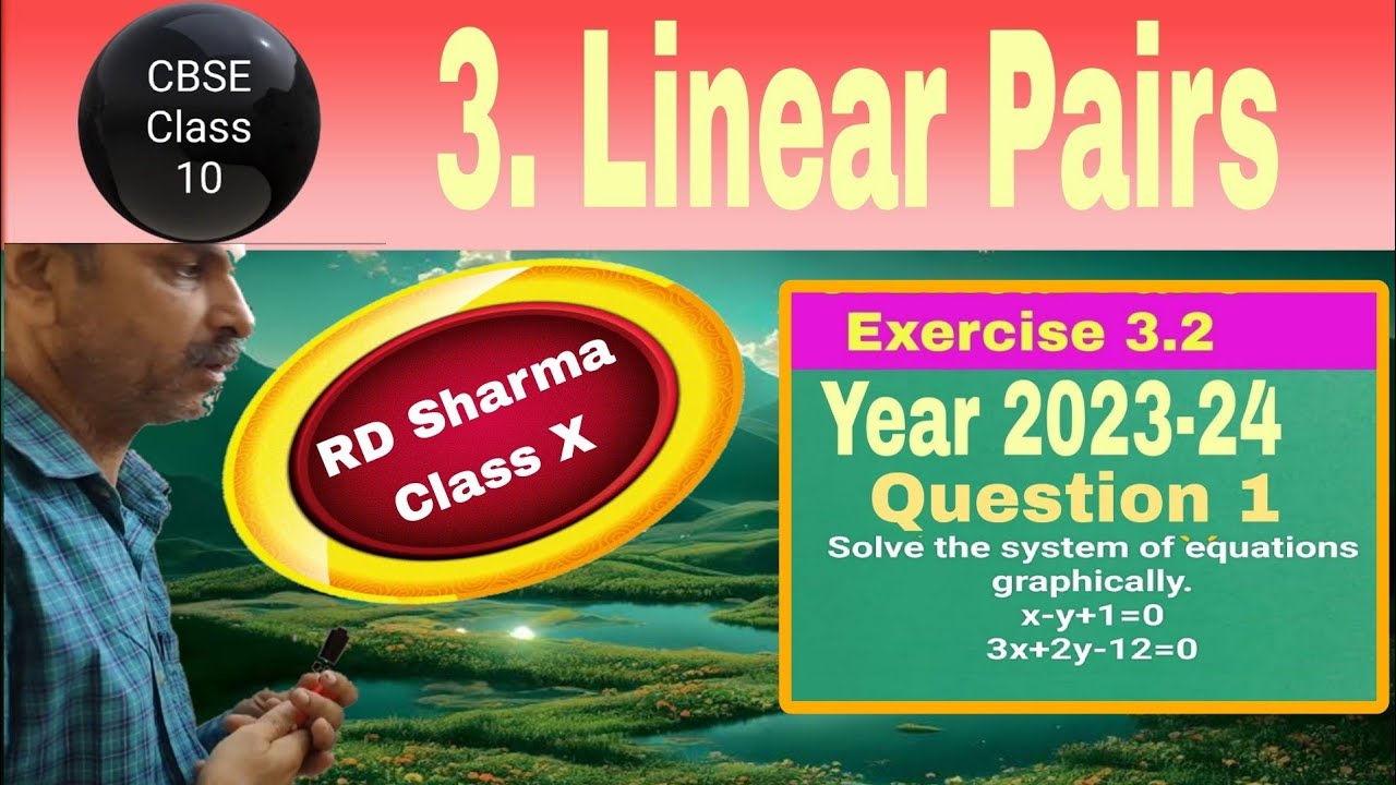 RD Sharma Class 10 EX 3 2 Q 1 Solve The Equations Graphically X y 1 0