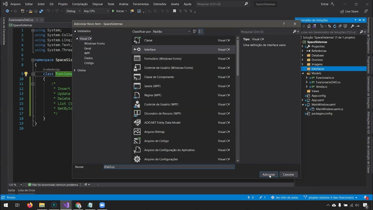DS #23 - C# - WPF - Criando Interface Data Access Object (DAO) - YouTube