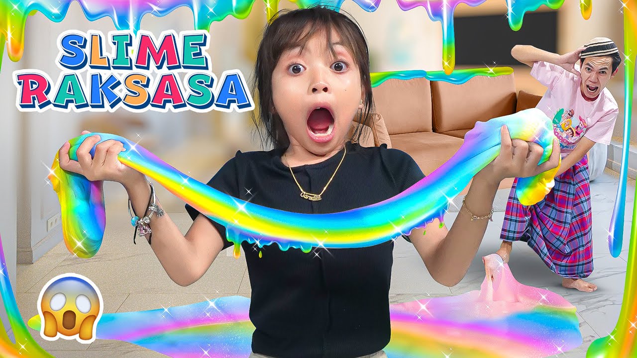 LEIKA DAN TOMPEL BIKIN SLIME RAKSASA DI LANTAI 😍 ENDINGNYA DIMARAHIN ...