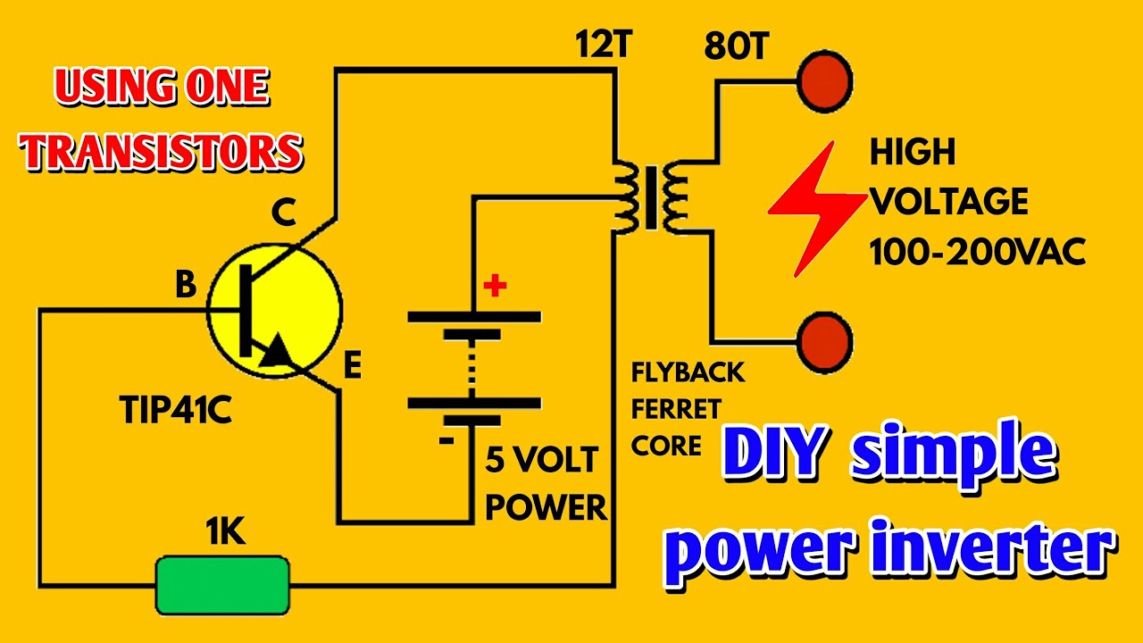 AMAZING BASIC POWER INVERTER MAKING USING ONE TRANSISTOR (1206) - YouTube