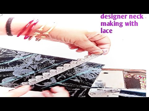 designer neck cutting and stitching/ design neck making step by step ...