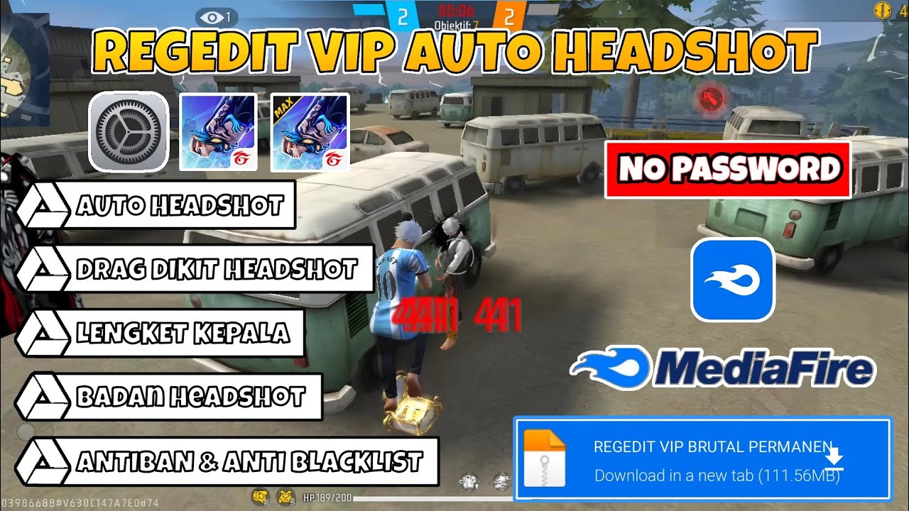 REGEDIT VIP AUTO HEADSHOT FREE FIRE 🎯 | 100% WORK & ANTI BAN | NO PASSWORD ‼️ - YouTube