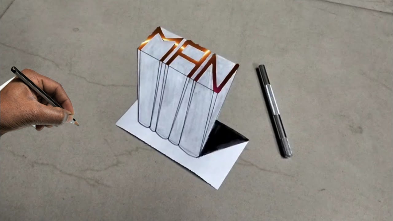 Man 3d drawing step by step - YouTube