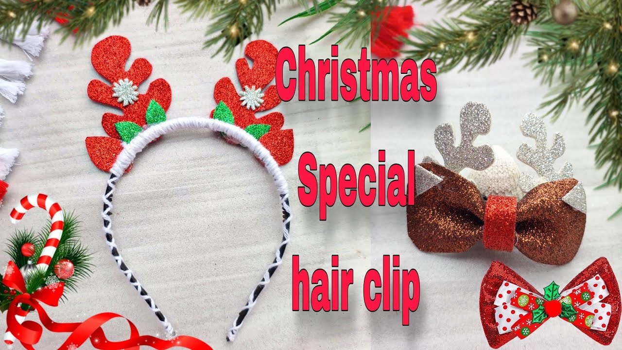 DIY Christmas Hair Accessories making /Christmas special /Christmas ...