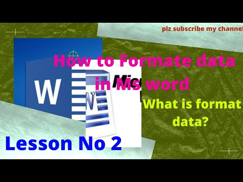 What is format data | How to Formate data in Ms word | How to setting ...