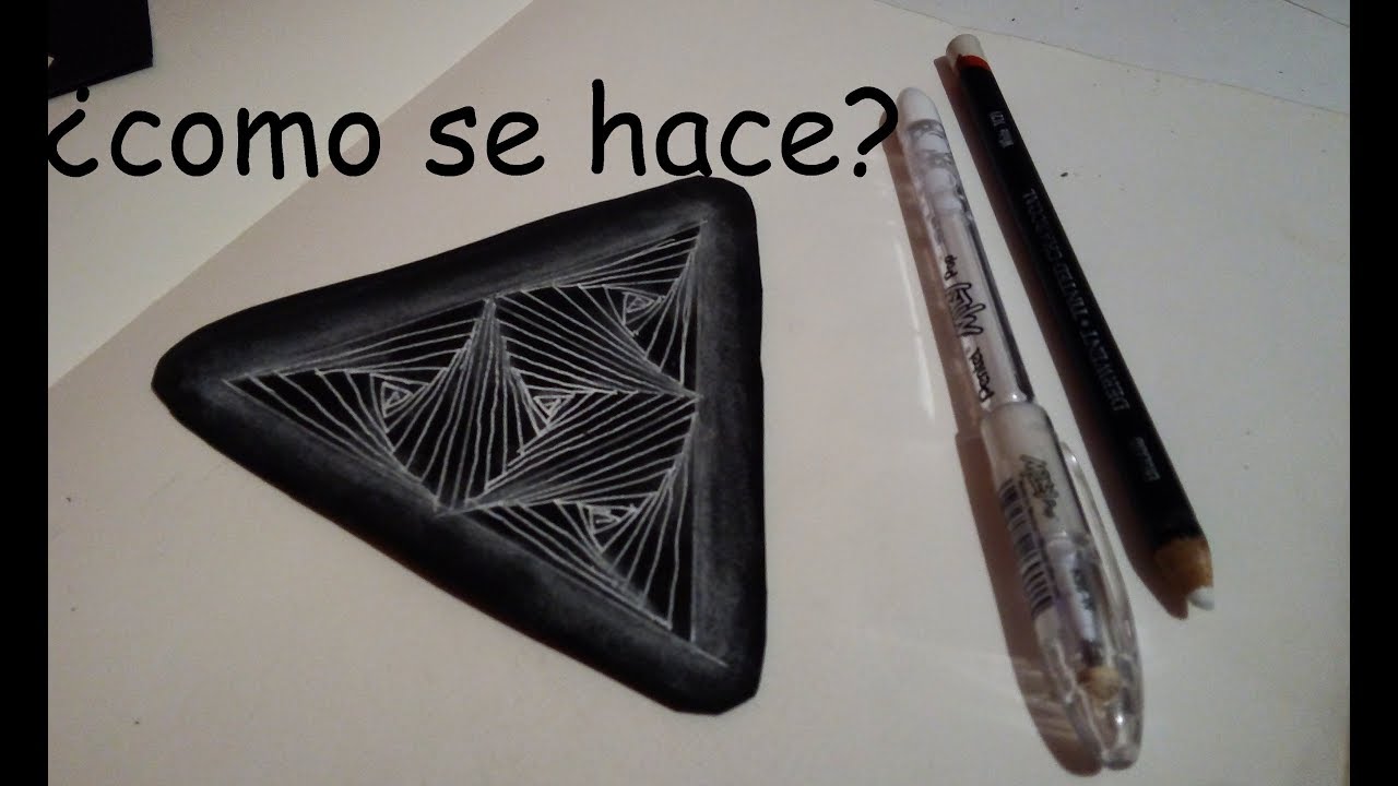 como dibujar un triangulo zentangle - YouTube