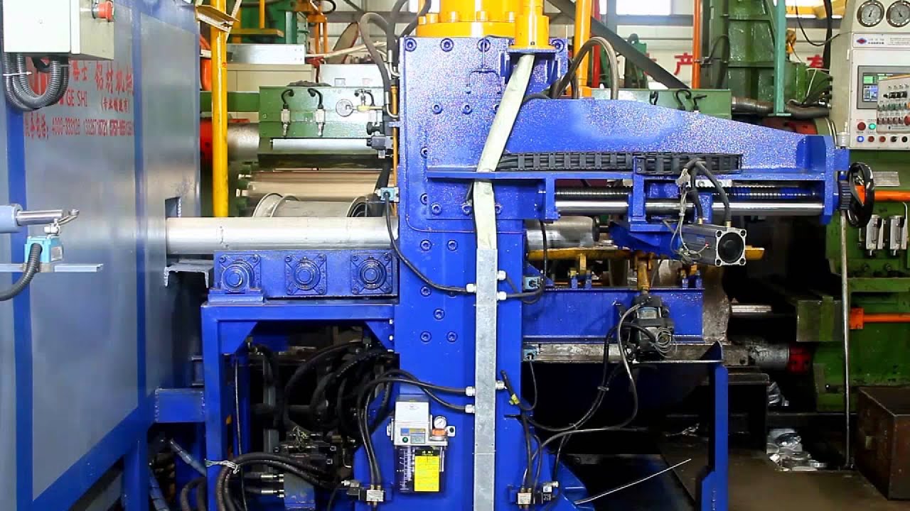 aluminum billet heating furnace with shear - YouTube