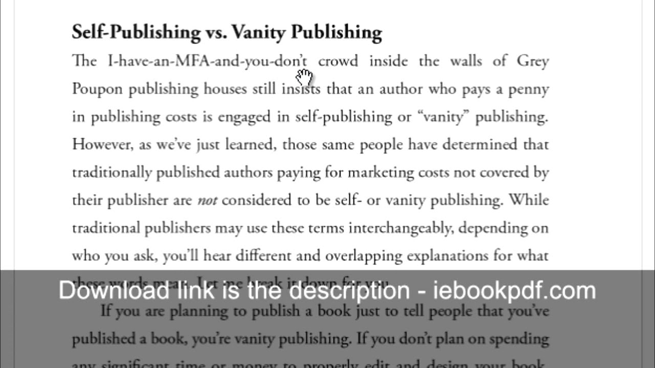 Download The Fine Print of Self Publishing PDF ebook epub - YouTube