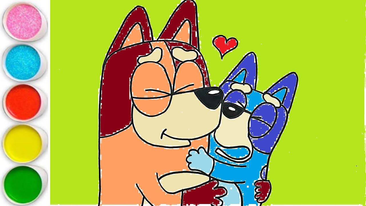 How to Draw and Color Bluey and Her Mom 🐶🐕 ️ | Drawings for Kids - YouTube
