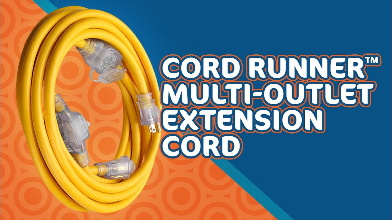 Coleman Cable Cord Runner™ Multi-Outlet Cord - YouTube