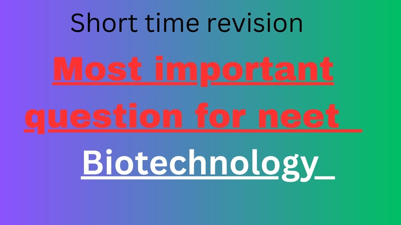 Biotechnology principles And processes question | biotechnology mcq ...