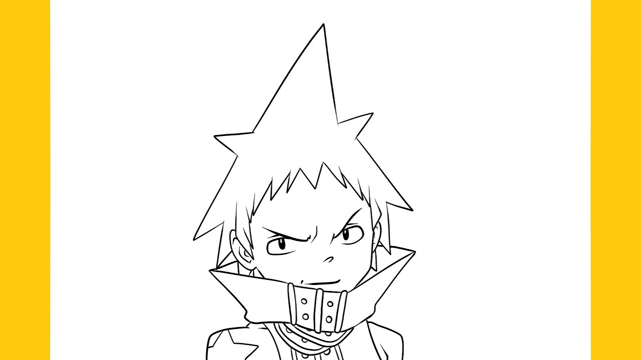How to draw Black Star with guidelines step by step (Soul Eater) - YouTube