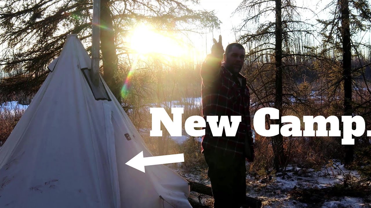 Winter Camping During A Full Moon. Moving Camp, Exploring & Moose - YouTube