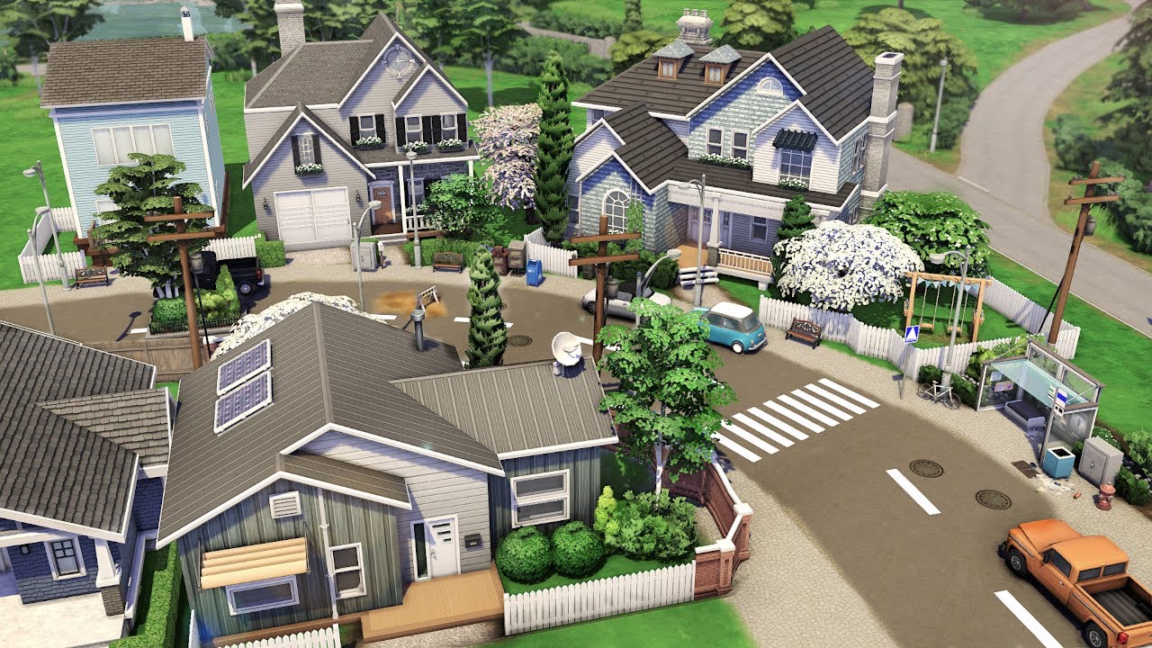 Curved Neighborhood 🏡🏠 | The Sims 4 - Speed Build (NO CC) - YouTube