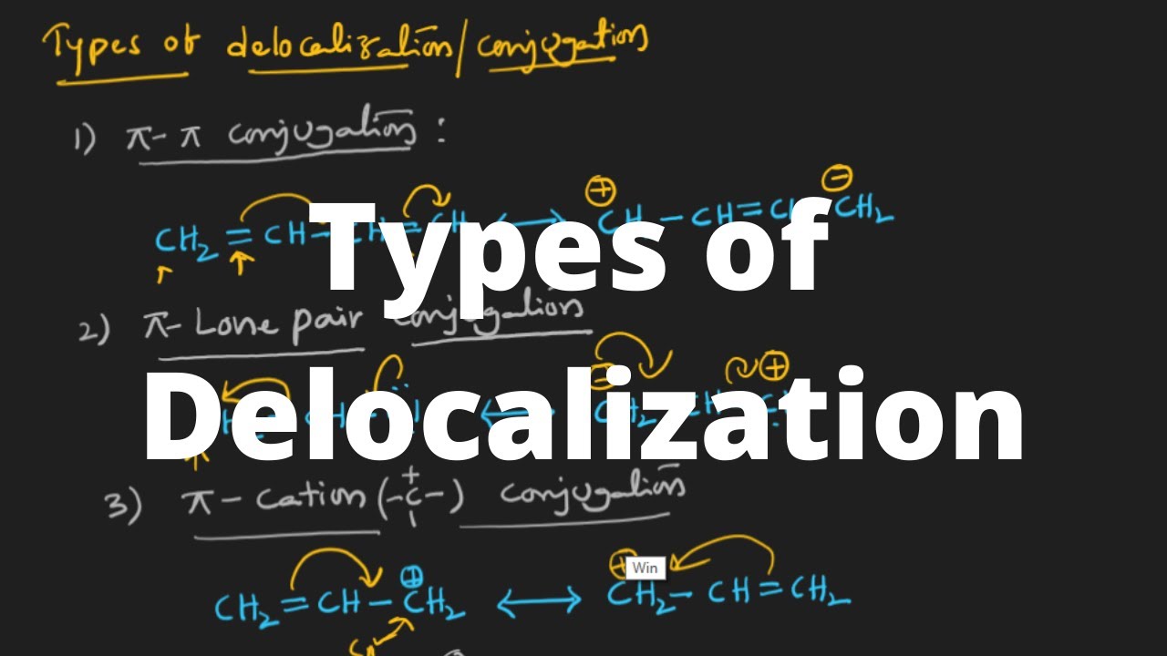GOC- Types of delocalization in organic molecules explained, Mesomeric ...