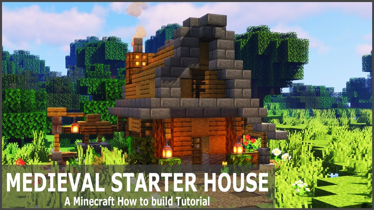MEDIEVAL STARTER HOUSE | A Minecraft How to build Tutorial #1 - YouTube