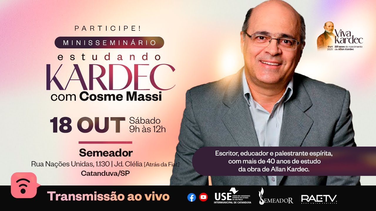 Estudando Kardec – Minisseminário com COSME MASSI - YouTube