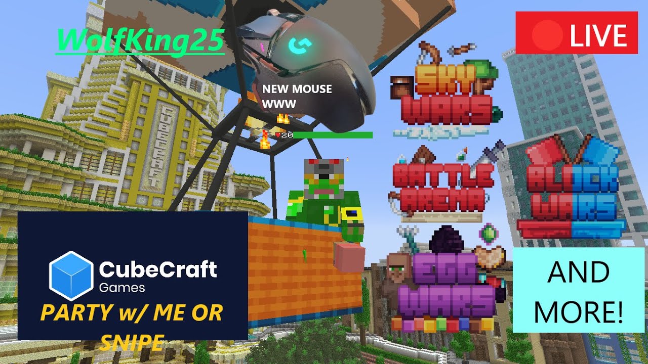 WolfKing25 - CUBECRAFT LIVE WITH VIEWERS - PARTY OR SNIPE - FIRST ...