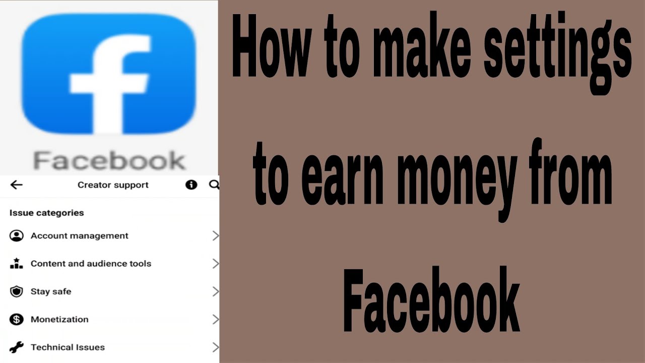 How to make settings to earn money from Facebook - YouTube