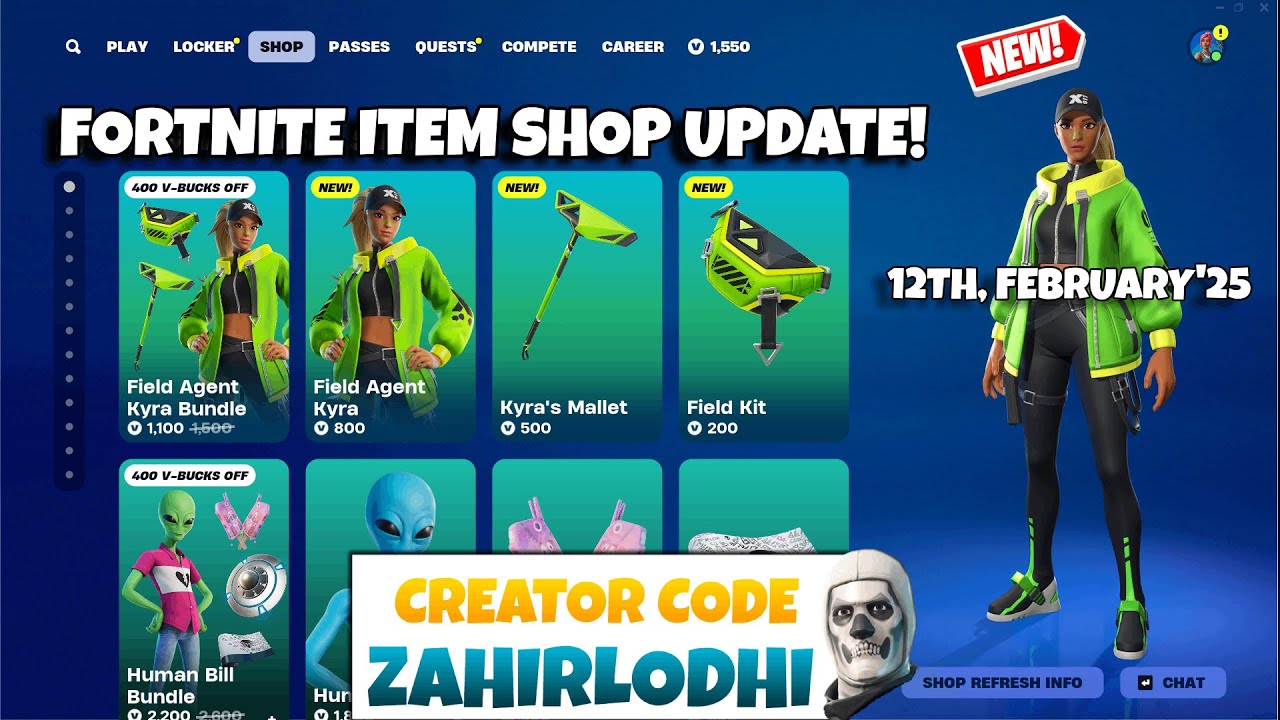 *NEW* Field Agent Kyra Bundle! Fortnite Item Shop Update [12th February ...