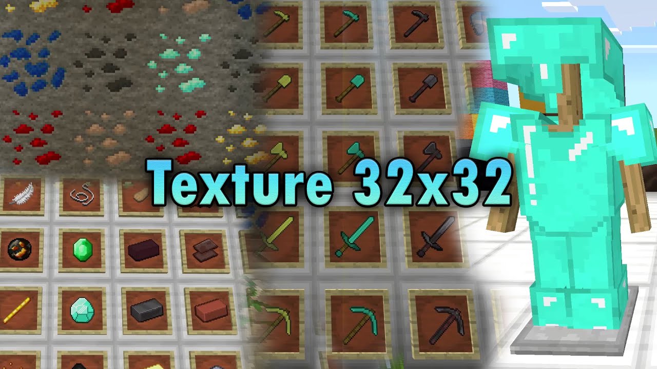 Texture Pack 32x32 in MCPE 1.16 / Minecraft Bedrock Edition - YouTube