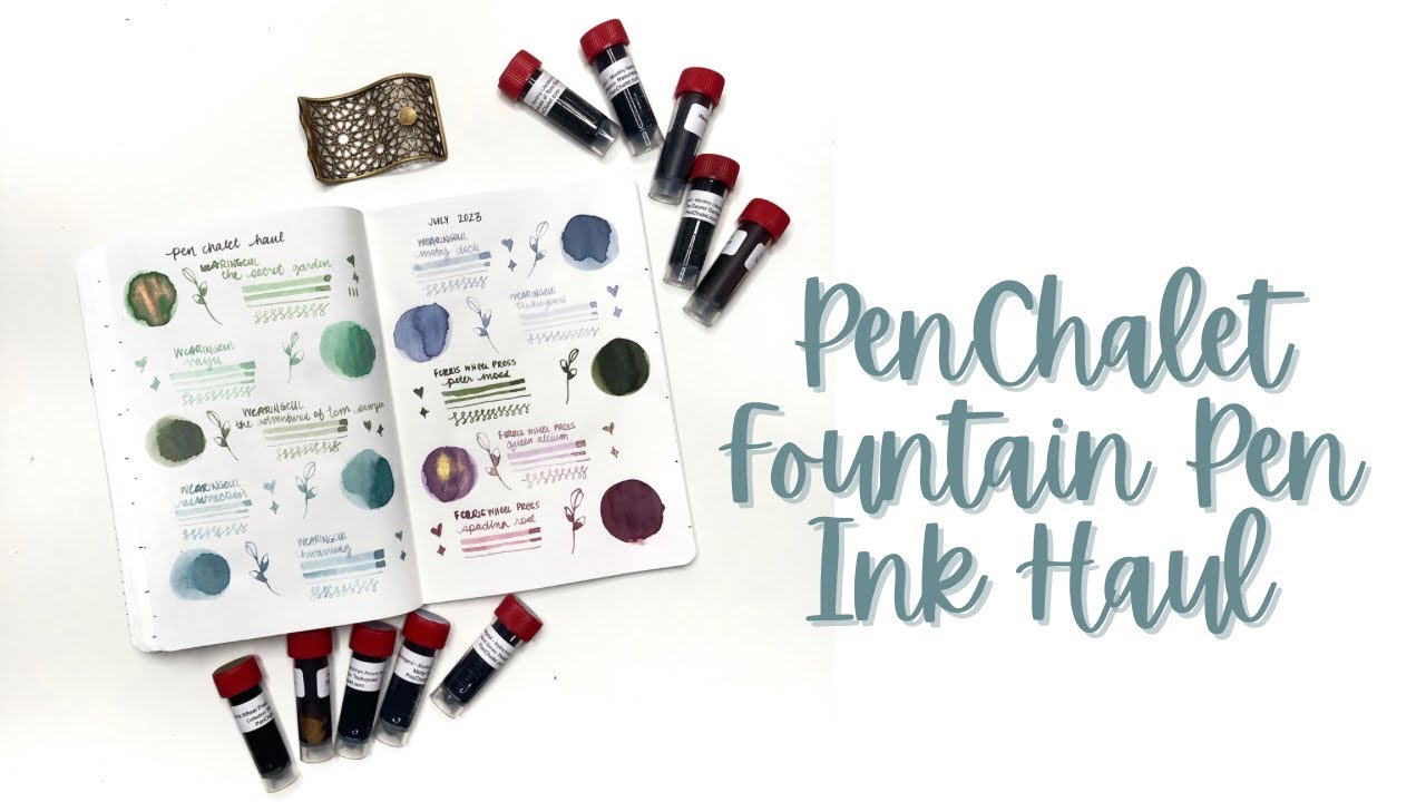 PEN CHALET HAUL // Chatty Fountain Pen Ink Swatching // Wearingeul ...