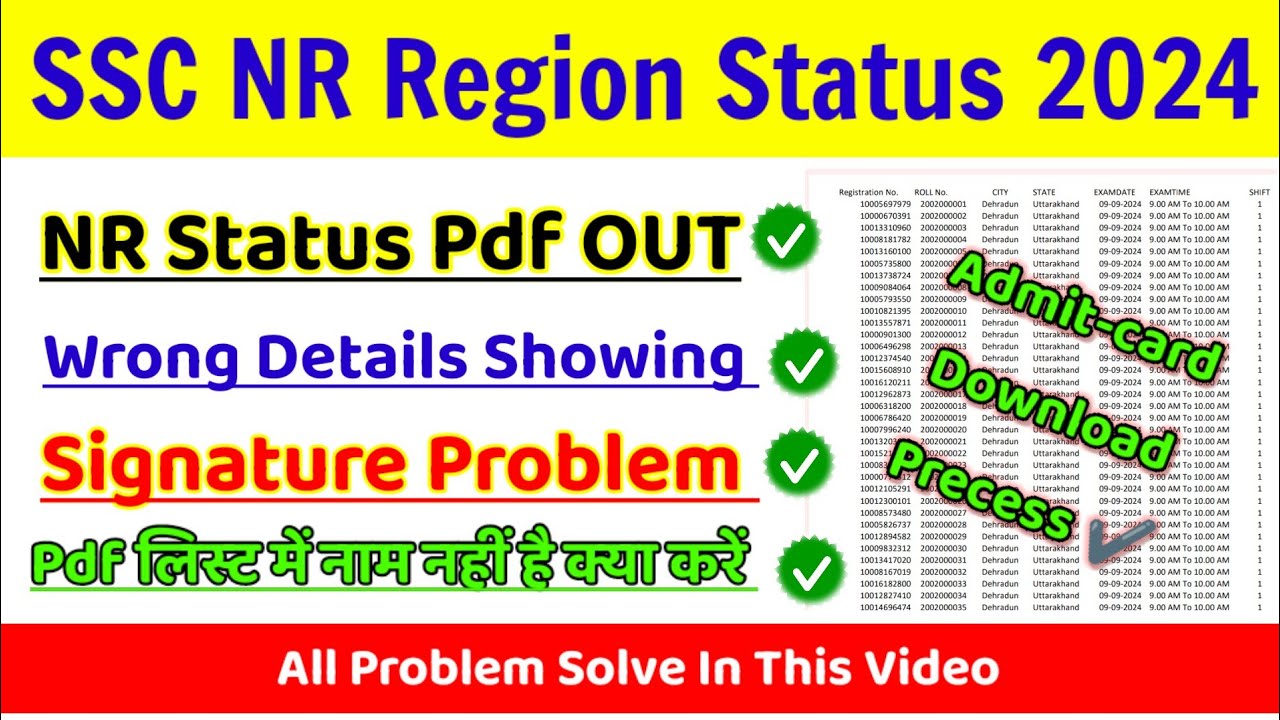Ssc Cgl Nr Region Status 2024 🇮🇳 Ssc Cgl Nr Region Admit Card 2024 ...