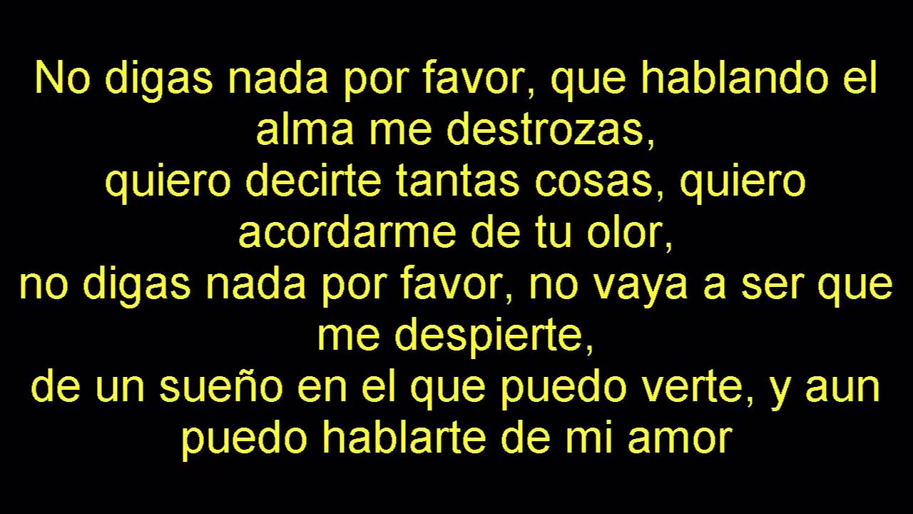 Cali y el dande no digas nada original-Lyrics (Original) - YouTube