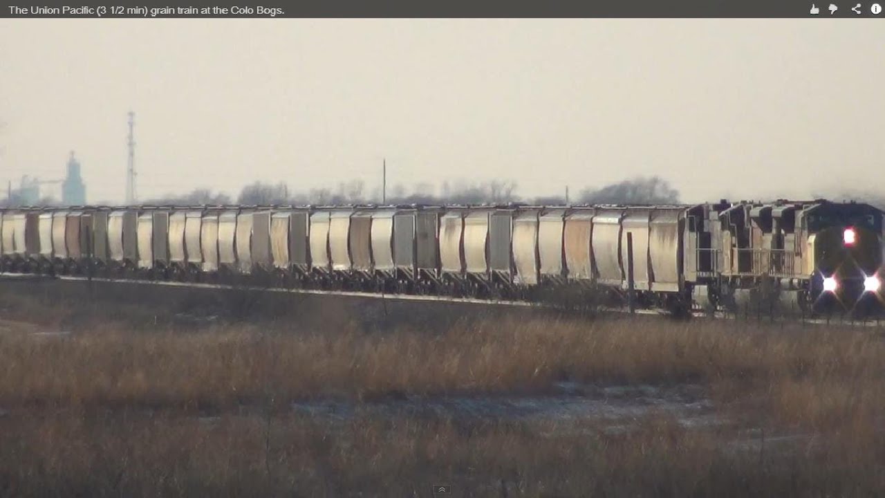 The Union Pacific (3 1/2 min) grain train at the Colo Bogs. - YouTube