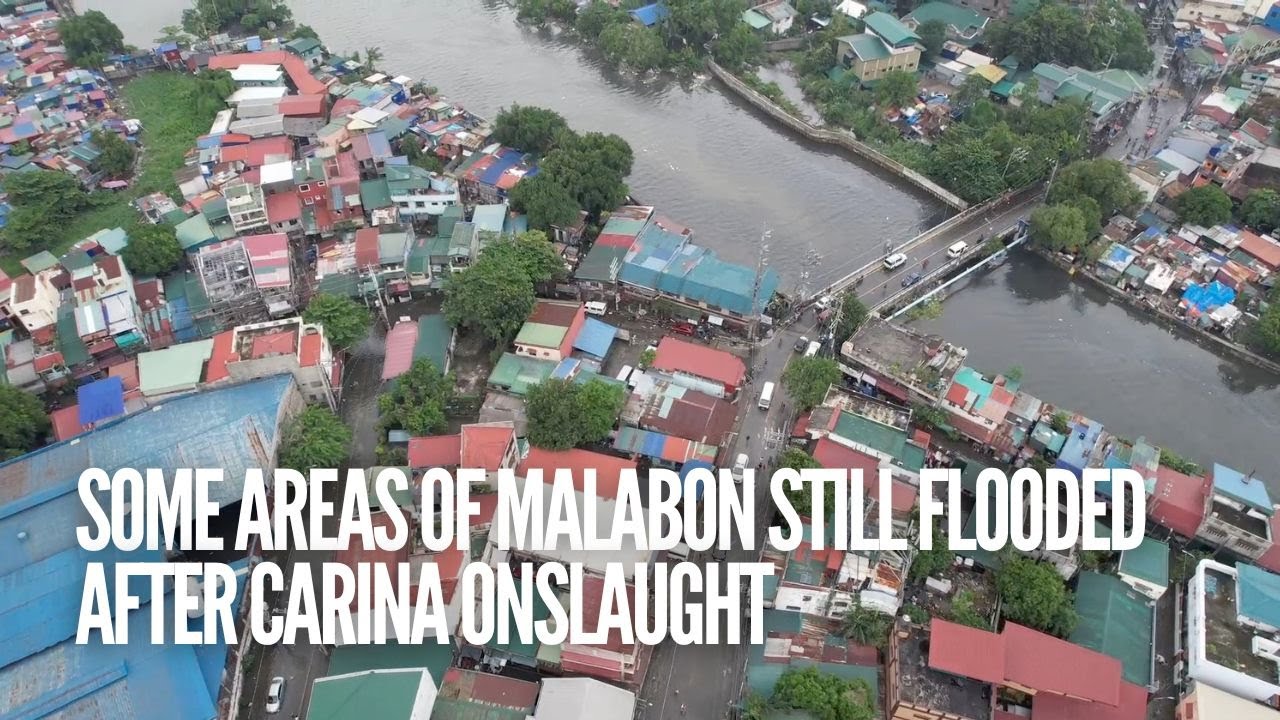 Some areas of Malabon still flooded after Carina onslaught - YouTube