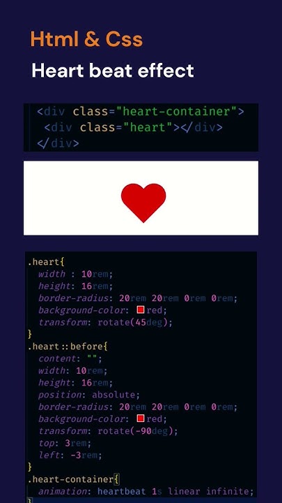 Heart Beat Effect Using Html And Css Css Html Animation Button Hover Js Youtube