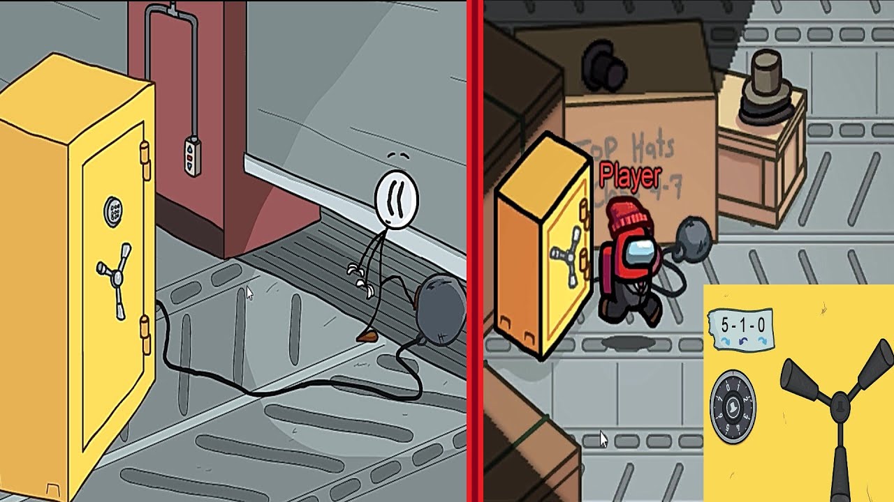 Henry Stickmin vs Among Us - Cargo Bay Toppat Airship Map comparison ...