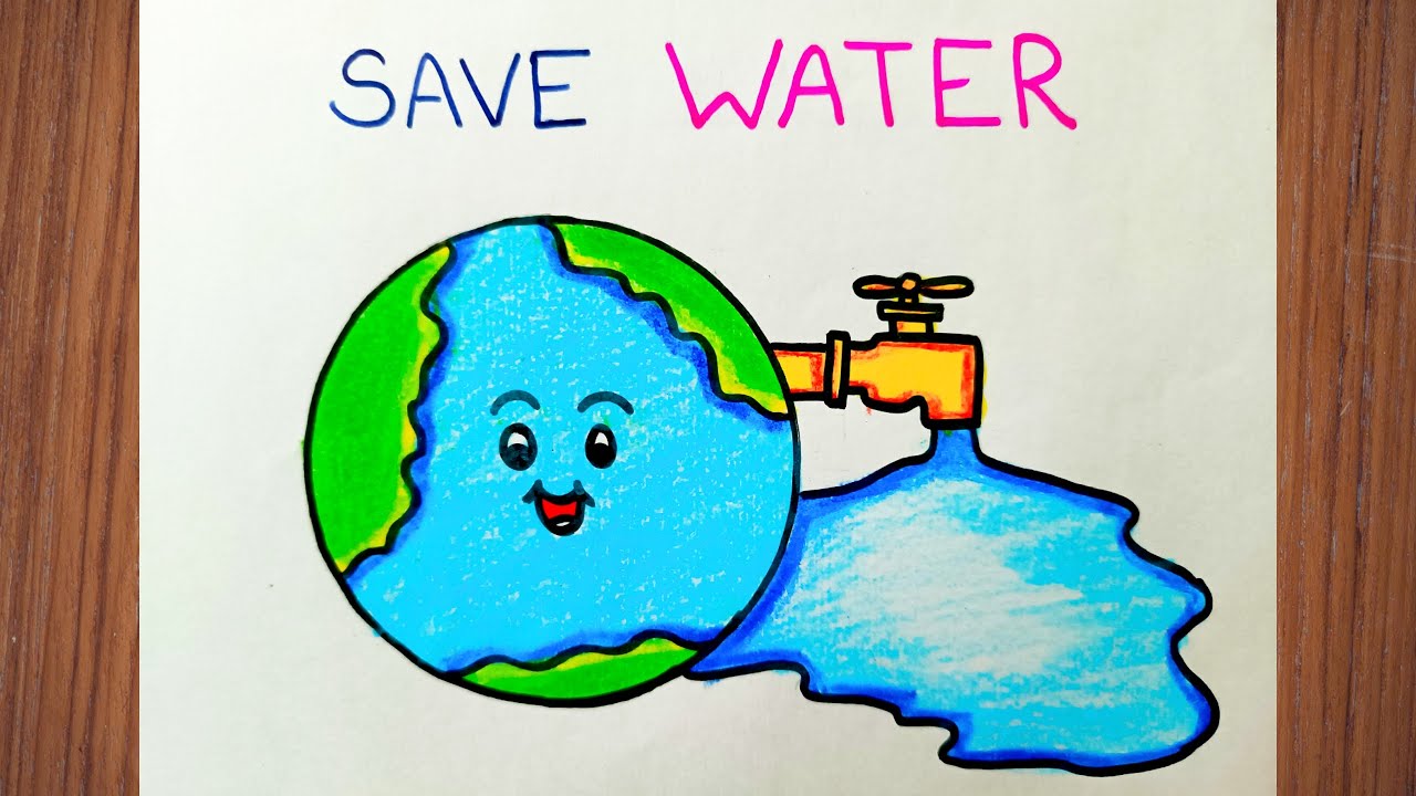 Save water poster drawing easy #How to draw save water drawing simple ...