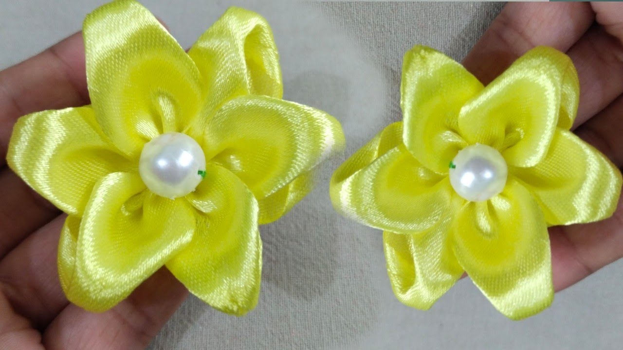 Diy Ribbon Flowers - Super Easy Ribbon Flower Making - Hand Embroidery ...